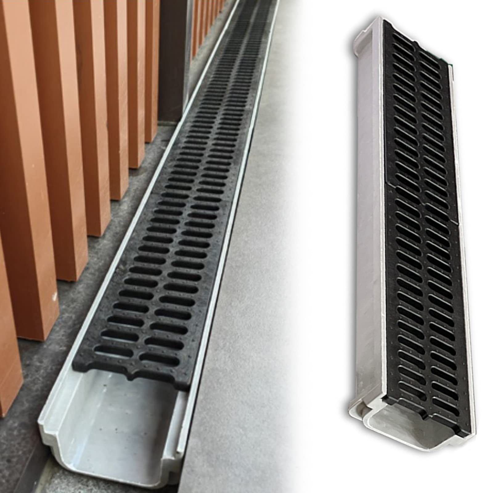 Amazon.co.jp: トレンチドレーン コンクリート用 幅10cm、 庭の車道用